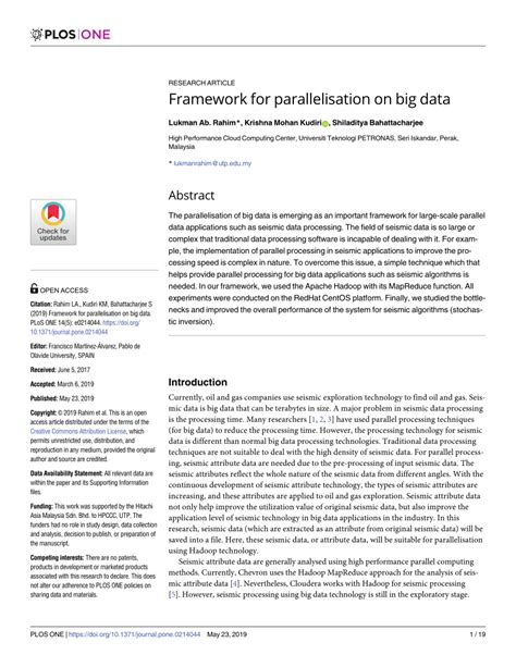Pdf Framework For Parallelisation On Big Data