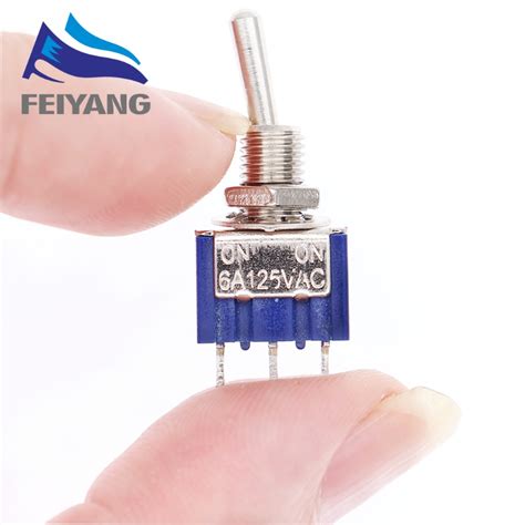 5pcs Miniature Toggle Switch Mts 102 Spdt 6a 125vac 3a 250vac Mini