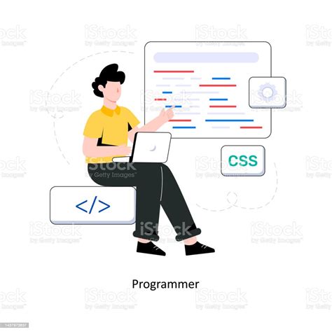 Programmer Flat Style Design Vector Illustration Stock Illustration Stock Illustration