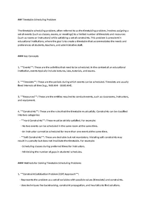 timetable scheduling problem this problem is prevalent in educational