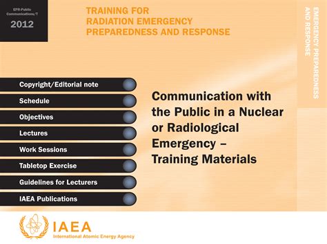 Communication With The Public In A Nuclear Or Radiological Emergency Iaea