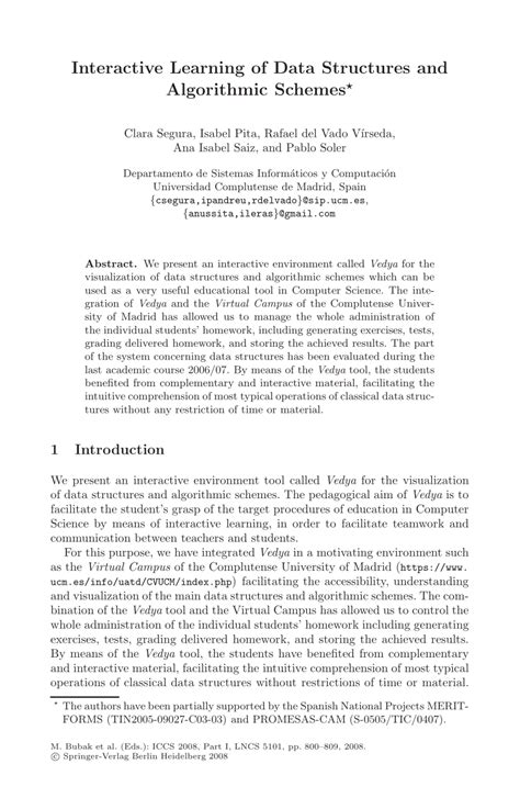 Pdf Interactive Learning Of Data Structures And Algorithmic Schemes