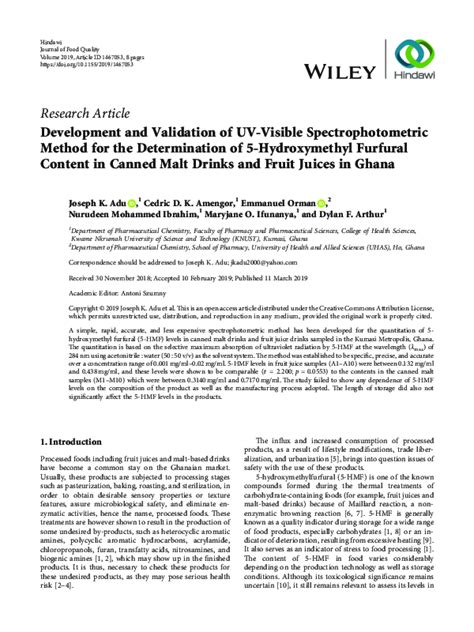 Pdf Development And Validation Of Uv Visible Spectrophotometric