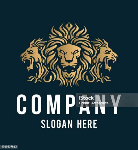 3 라이온 킹 머리 로고 템플릿 디자인 라인 아트 벡터 일러스트 레이 션은 흰색과 어두운 배경에 고립되어 있습니다 갈기 머리