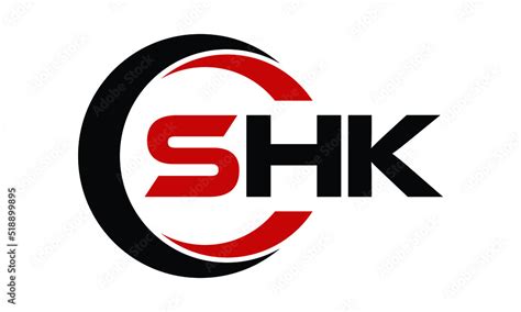 Shk Three Letter Swoosh Logo Design Vector Template Monogram Logo