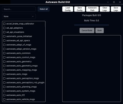 Github Autowarefoundation Autoware Build Gui A Gui App That Will Help Autoware Users To Build