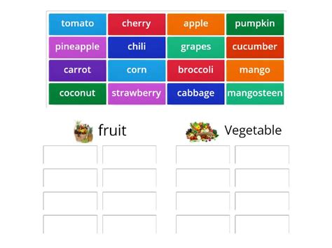 Fruit And Vegetable Group Sort