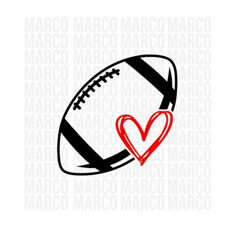 Football Heart Svg Etsy
