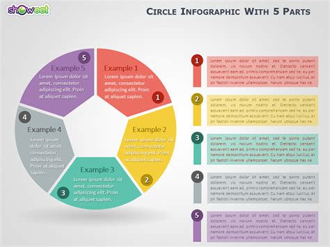Circle Infographic With 5 Parts For PowerPoint