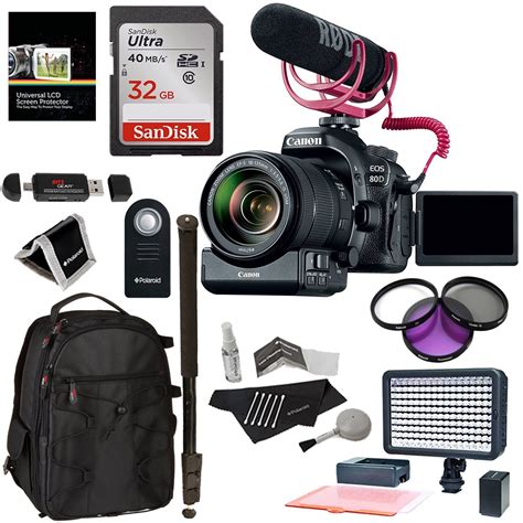 Canon Eos 80d Video Creator Kit With Ef S 18 135mm Is Usm Lens Red