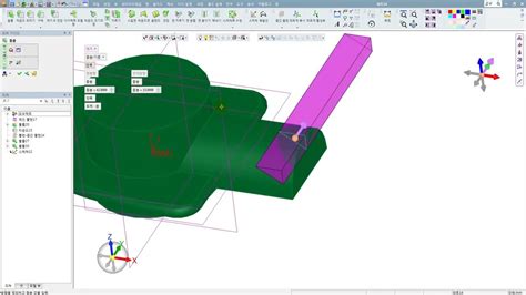 3강 중급 모델링 예제3 플랜 스케치 솔리드 돌출 라운드 회전 다이렉트 모델링 병합 형상 복사 단면보기 단면선 생성 홀 명령어 사용 Youtube
