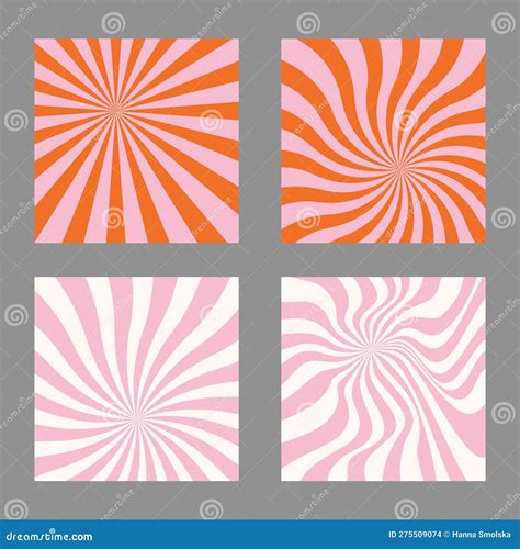 Pink Circus Groovy Background Retro Swirl Burst Spiral Background Pattern In 1970s Hippie