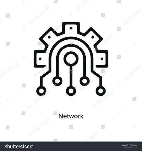 Network Engineering Icon Vector Illustration Black Linear On White