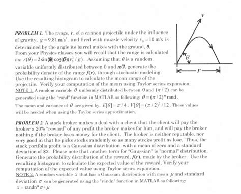 Solved PROBLEM The Range R Of A Cannon Projectile Under Chegg