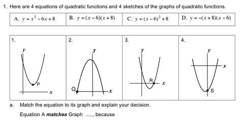 Writing Quadratic Equations From A Graph Worksheet Tessshebaylo
