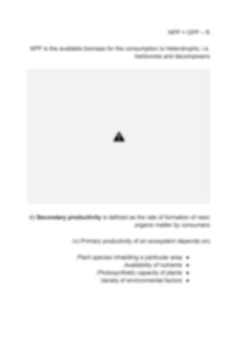 Solution Important Questions For Cbse Class 12 Biology Ecosystem Structure And Function