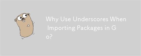 Why Use Underscores When Importing Packages In Go Golang Phpcn