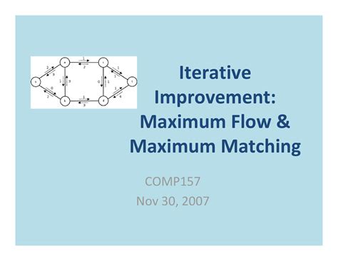 Maximum Flow And Maximum Matching Iterative Improvement Comp 157 Docsity
