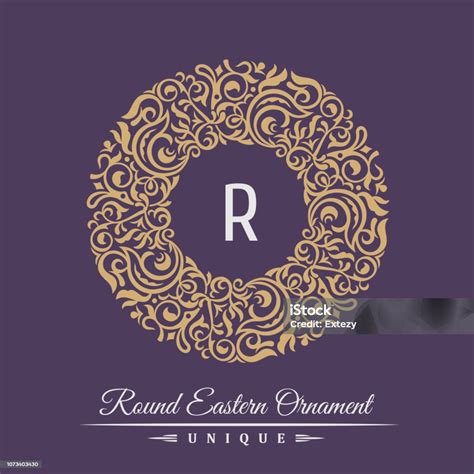 라운드 붓글씨 엠 블 럼입니다 카페에 대 한 벡터 동부 기호 0명에 대한 스톡 벡터 아트 및 기타 이미지 0명 갈색 고무도장 Istock