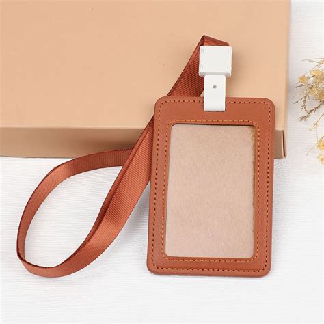 Badu Bg Pu кожена работна карта Държач за значка с име Многофункционален Id Бизнес калъф