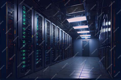 Premium Photo Data Center Server Room Supercomputer Datacenter Abstract Generative Ai Illustration