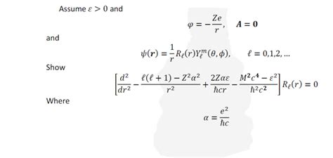 Solved The Klein Gordon Equation For A Particle In External