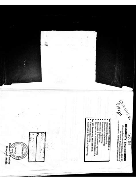 Reliability Engineering Book Pdf