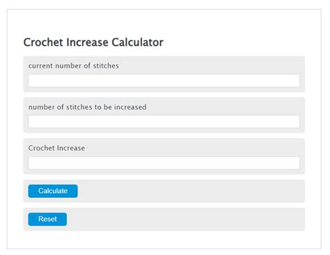 Crochet Increase Calculator Calculator Academy