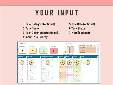 Excel Simple To Do List With Priority Status Slicer Excel Template Digital Download Task