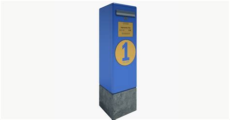 Rectangular Mailbox With Circular And Numerical Markings 3d Incl Box