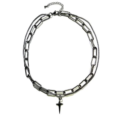 스트레이키즈 리노비비지 은하엔팀 의주싸이커스 정훈이븐 지윤서세븐어스 희재영파씨 착용 The Internet 써지컬 실버 투체인 레이어드 목걸이 에이블리