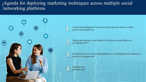 Agenda For Deploying Marketing Techniques Across Multiple Social Networking Platforms Ppt Powerpoint