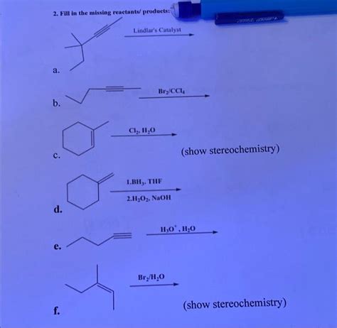 Solved Fill In The Missing Reactants Products A B C Chegg