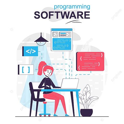 Programming Software Isolated Cartoon Concept Banner Template Download On Pngtree