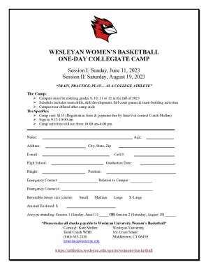 Fillable Online CSC Athletics Has Full Schedule Of Summer Camps Fax Email Print PdfFiller