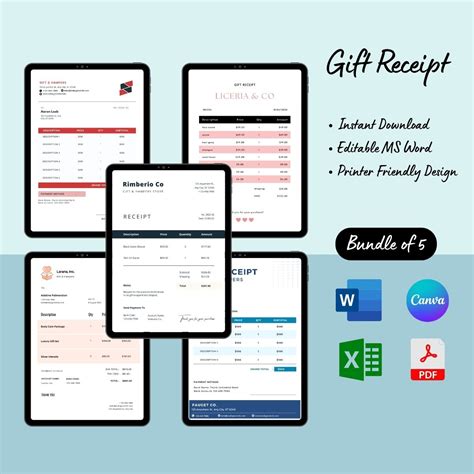 T Receipt Template Blank Printable Pdf Excel Word