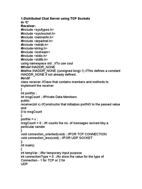 1 distributed chat server using tcp sockets in c receiver pdf common object request broker
