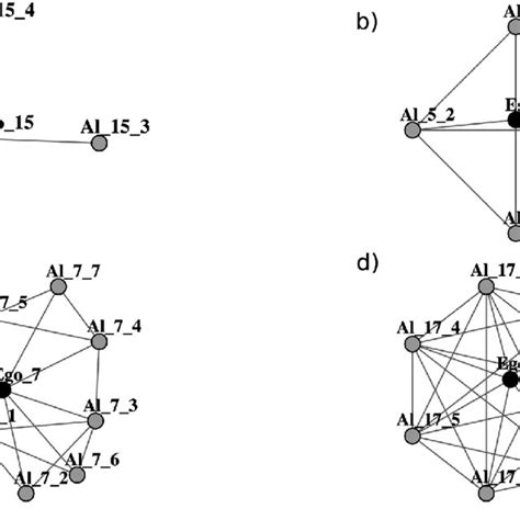 Four Examples Of Ego Centred Networks With Ego At The Centre Of The Download Scientific Diagram