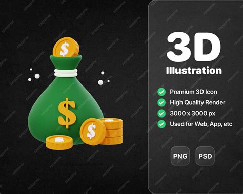 3d 돈 자루 아이콘 그림은 상징적이고 다양한 돈 자루 아이콘 디자인을 렌더링합니다 프로젝트에서 부의 저축과 금융 보안을 시각적으로 표현하는 데 적합합니다 프리미엄