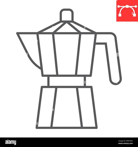 Moka Pot Line Icon Coffee And Drink Coffee Maker Vector Icon Vector
