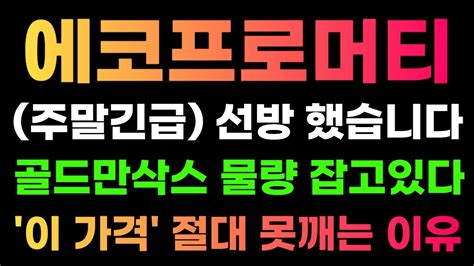 에코프로머티 골드만삭스 Ubs 물량 꽉 잡고있는 이유 세력선 이 가격 절대 못 깹니다 걱정마세요 에코프로머티