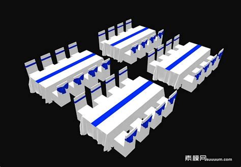 贵宾桌椅宴会厅桌椅婚庆婚礼桌椅su模型下载 Sketchup模型免费下载 素模网 花瓣网