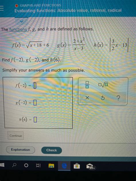 Solved O Graphs And Functions Evaluating Functions Absolute