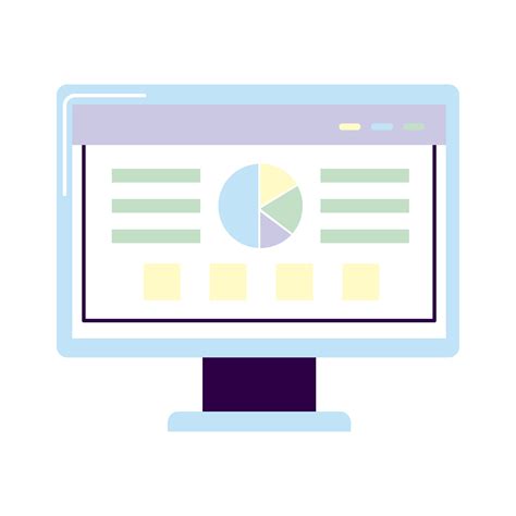 Pie Chart With Data In Computer Vector Art At Vecteezy