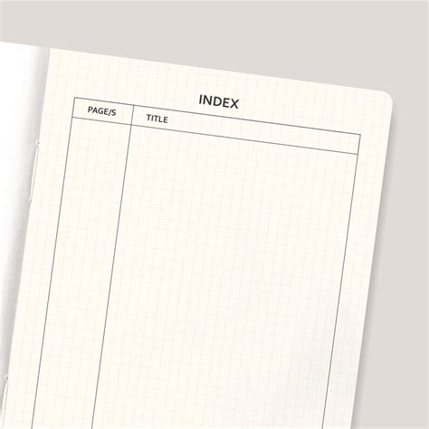 Grid Notebook With Page Numbers Index And Pen Test Page