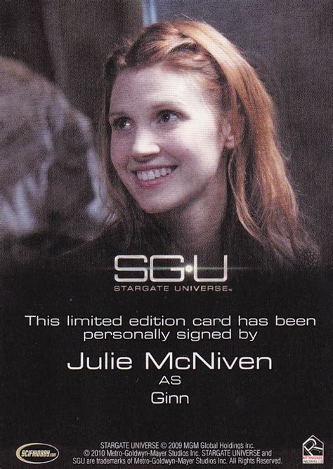 Julie Mcniven Stargate Universe Julie Mcniven Filmography