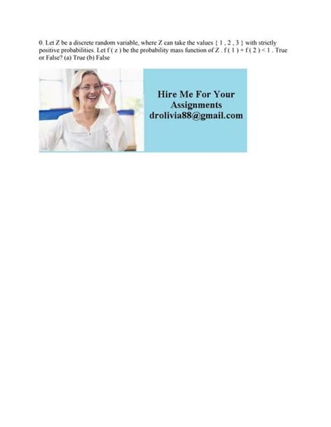 0 Let Z Be A Discrete Random Variable Where Z Can Take The Values 1pdf