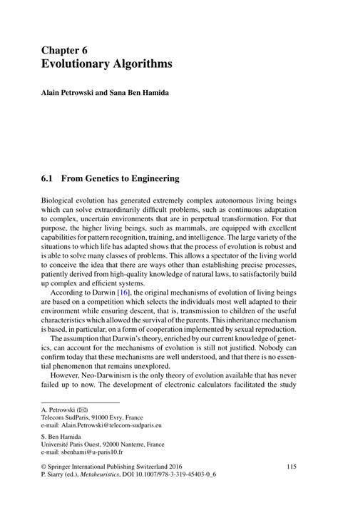 PDF Evolutionary Algorithms