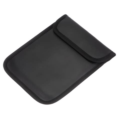 Faraday Bag Rfid Signal Blocking Pouch 9 Inch Pu Wallet Anti Tracking Anti Spying Black