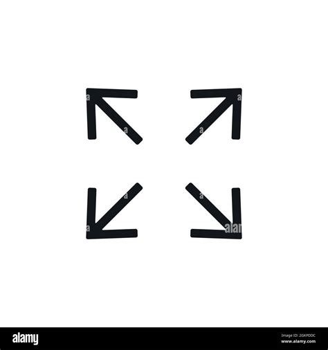 scalable small expand icon big size grow scale line icon stock vector
